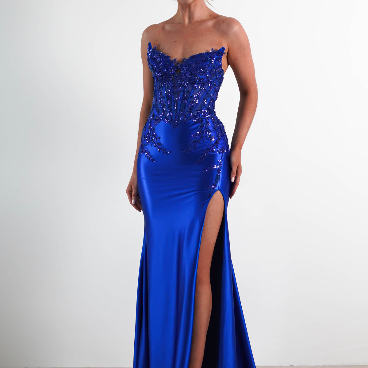 Dallas Luxe Embellished Gown | Royal Blue – Oh Hello Clothing