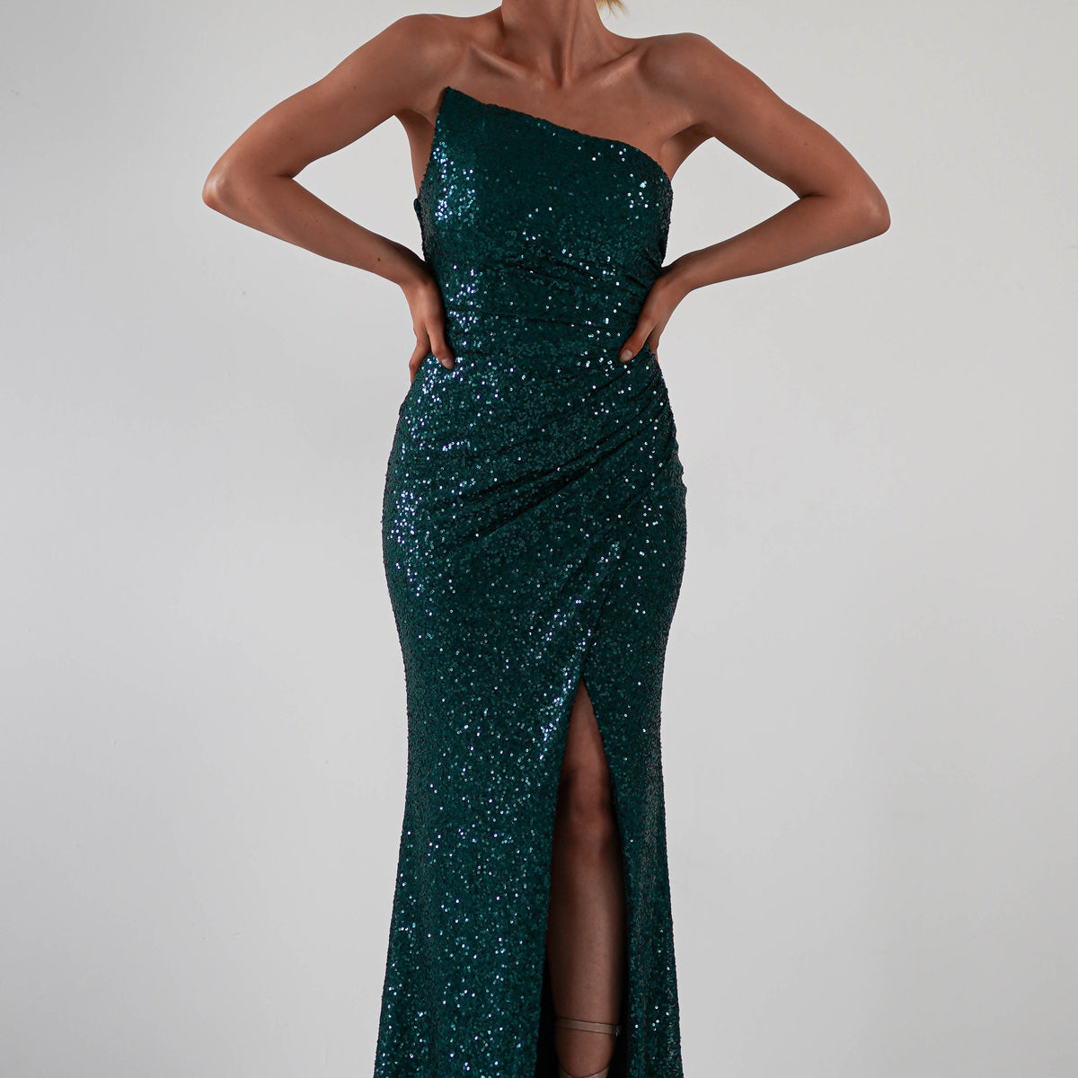 Mabel Strapless Sequin Gown | Emerald Green | Debs & Prom | Formal Gown ...