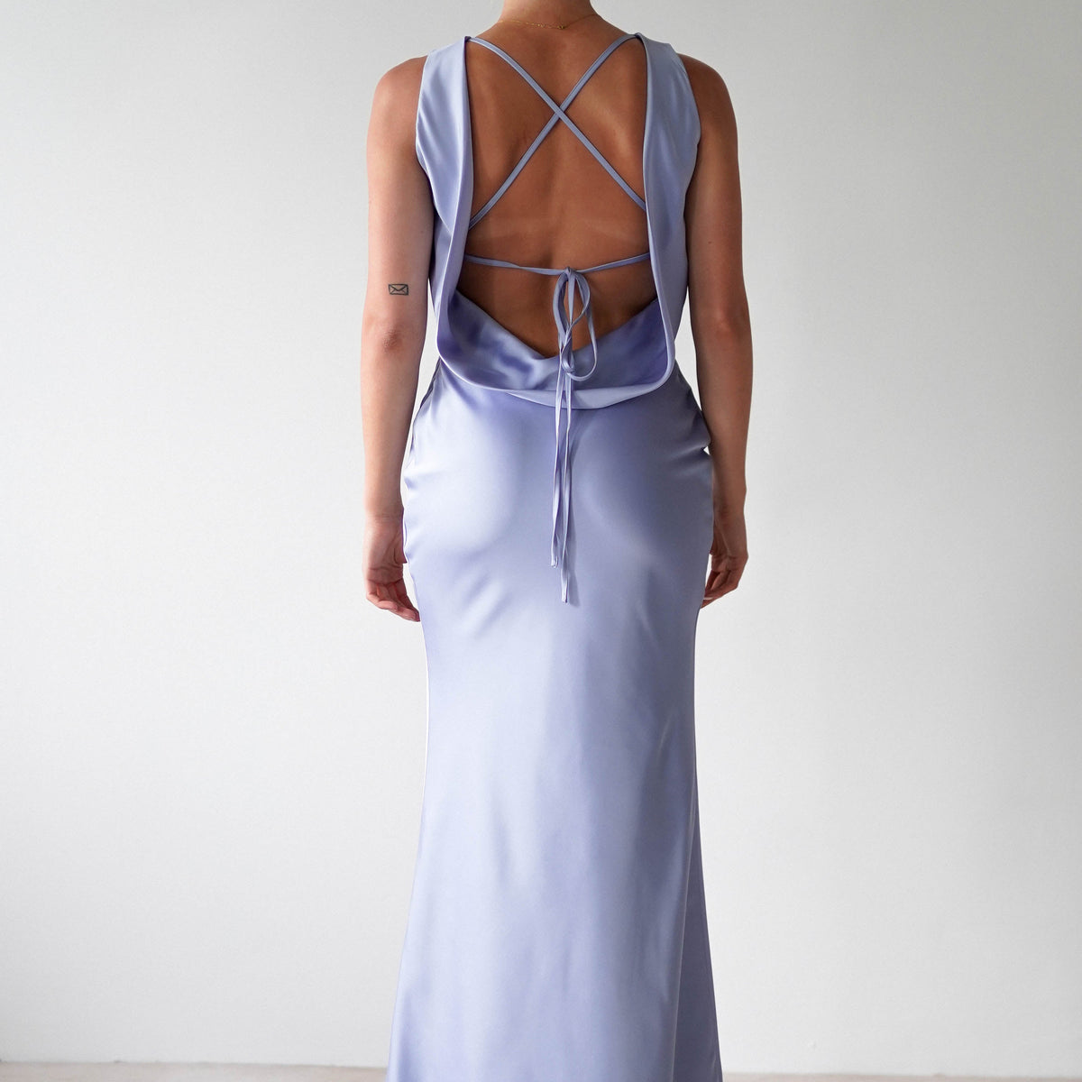 Alanna Soft Matte Satin Maxi Dress Periwinkle Blue | Wedding Guest ...