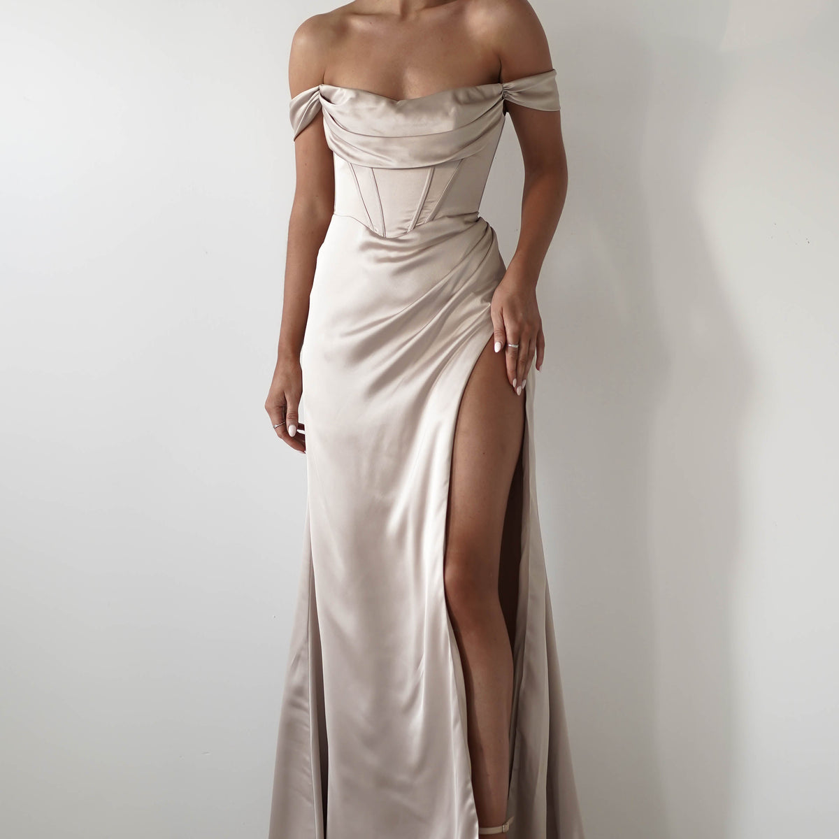 Dionne Soft Coset Maxi Gown | Champagne – Oh Hello Clothing